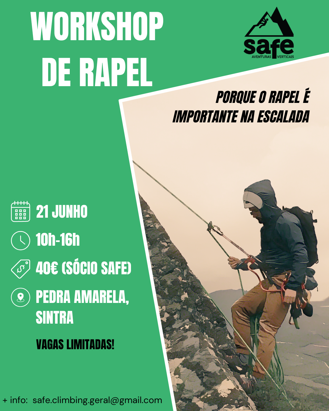 Workshop de Rapel – SAFE – Aventuras Verticais